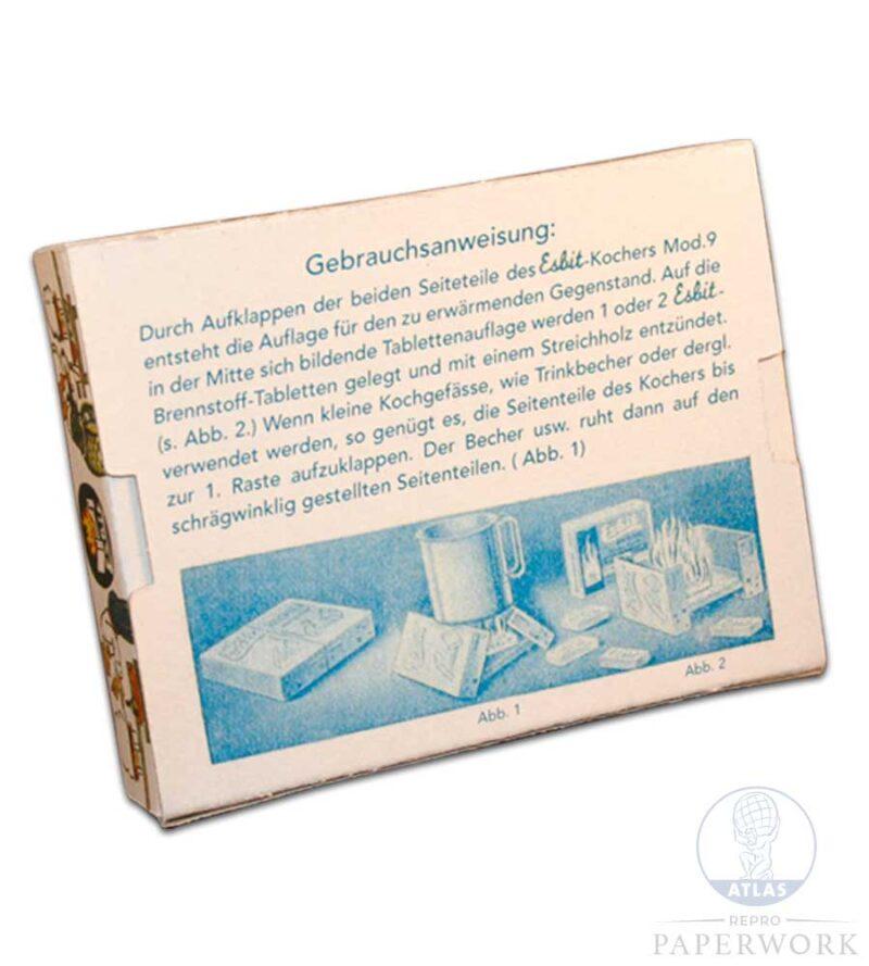 Esbit Stove box Wehrmacht - Atlas Repro Paperwork & Props