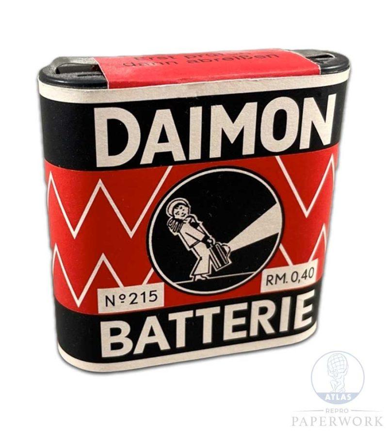 Flachbatterie (battery) Daimon label - Atlas Repro Paperwork & Props