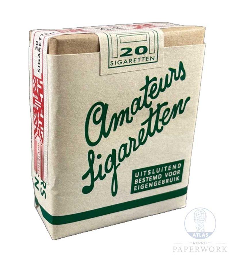Amateurs Sigaretten label (Green) - Atlas Repro Paperwork & Props